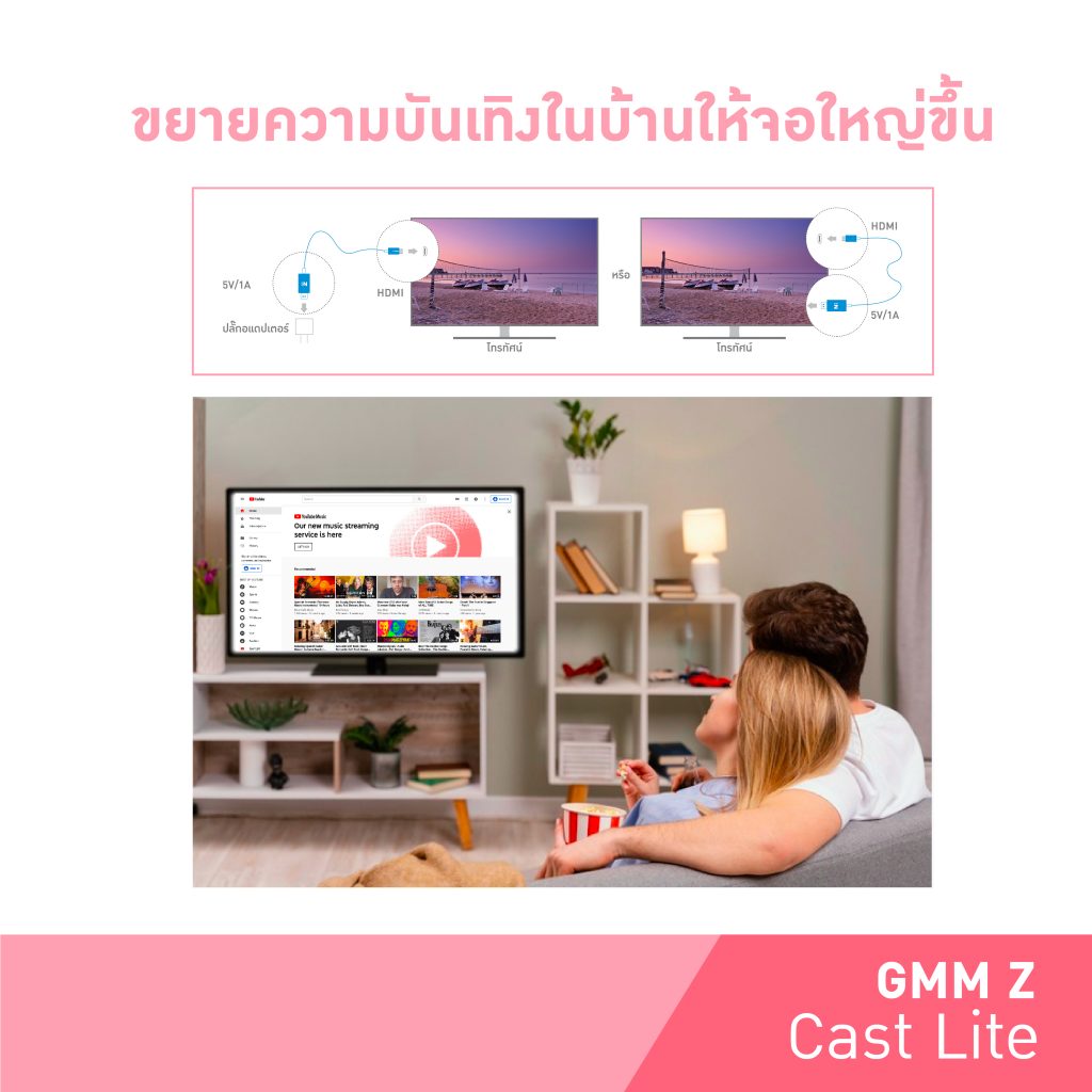 อุปกรณ์แสดงภาพไร้สาย GMM Z Cast รุ่น Lite - GMMZ