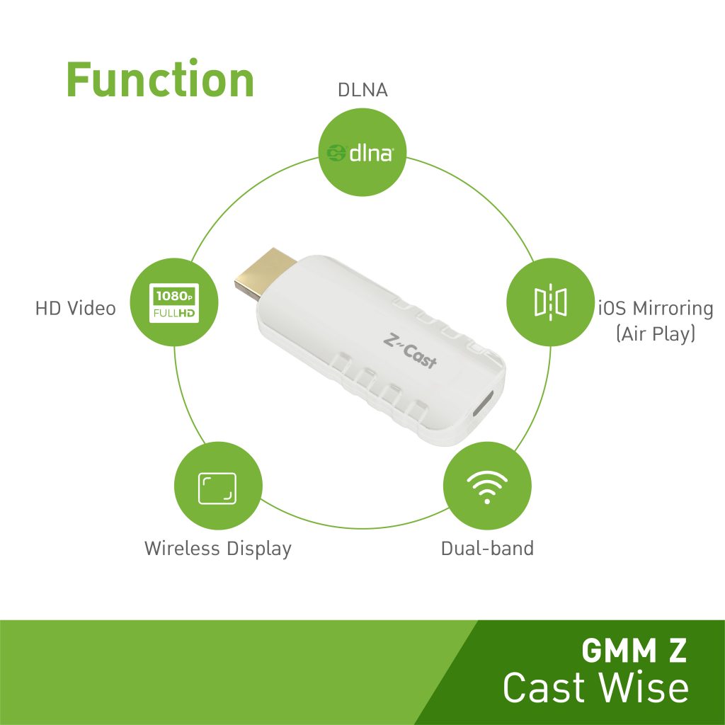 อุปกรณ์รับสัญญาณอินเทอร์เน็ตทีวี GMM Z Cast รุ่น Wise - GMMZ